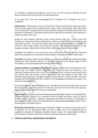 Draft ict in education strategic implementation plan ghana-2011-07-15 | PDF