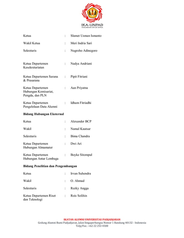 Draft - SK Pengurus Pusat (17 10 20) | PDF