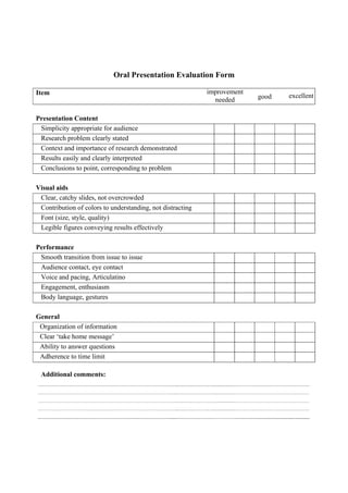 Research Evaluation Template
