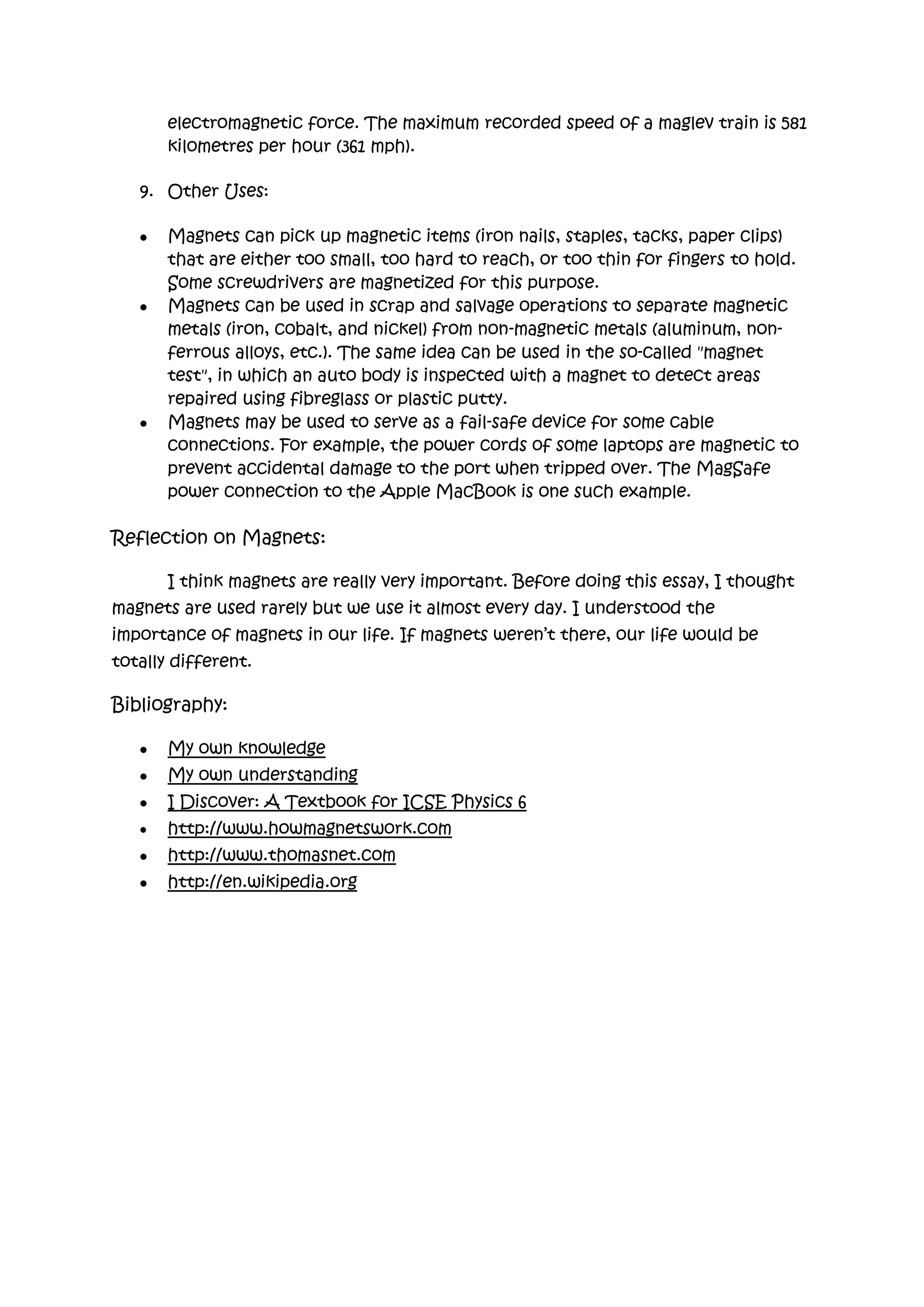 Role of Magnets | DOCX
