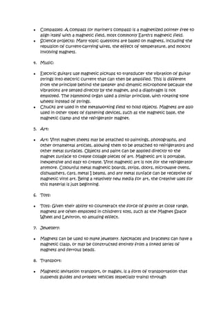 Role of Magnets | DOCX