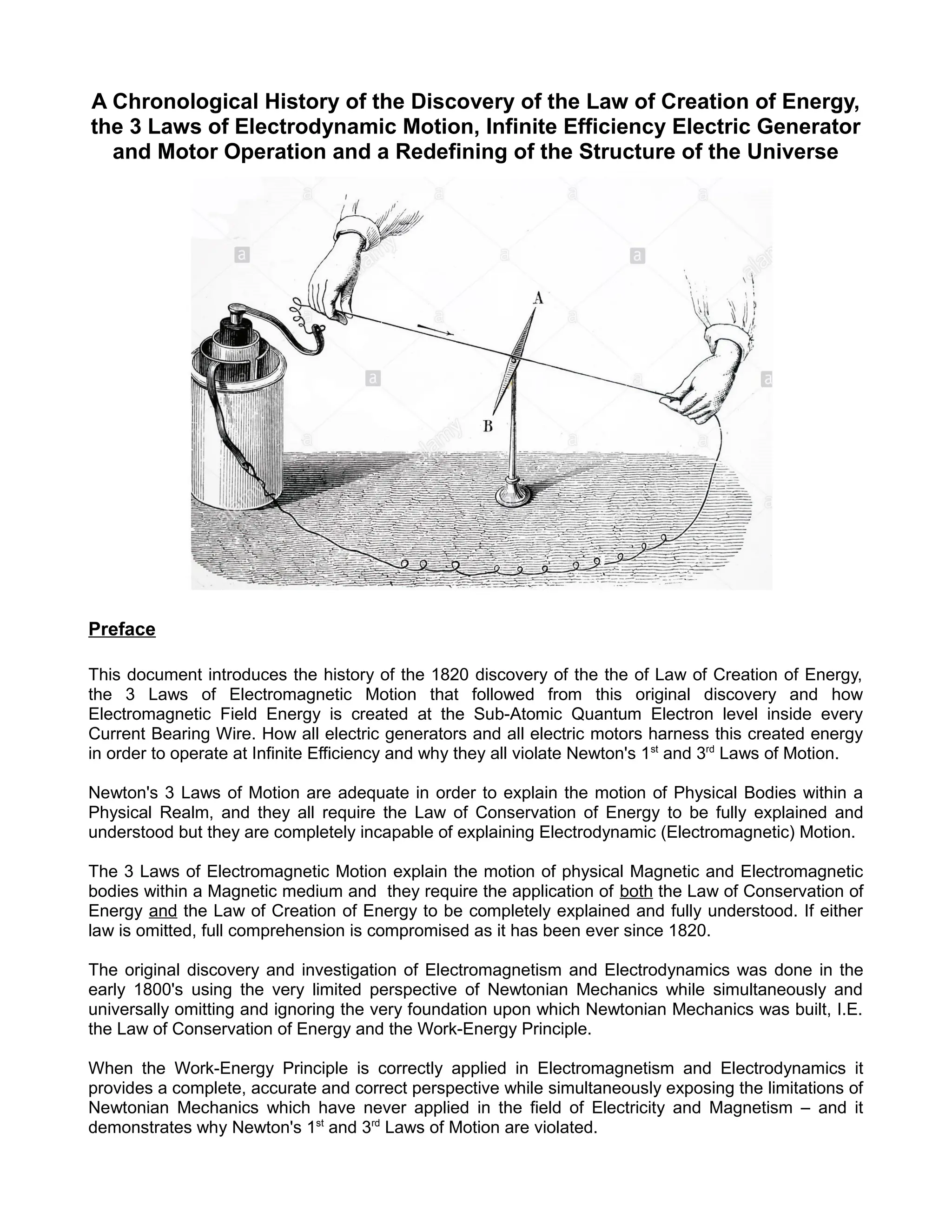 DRAFT 2 A Chronological History of the Discovery of the Law of Creation ...