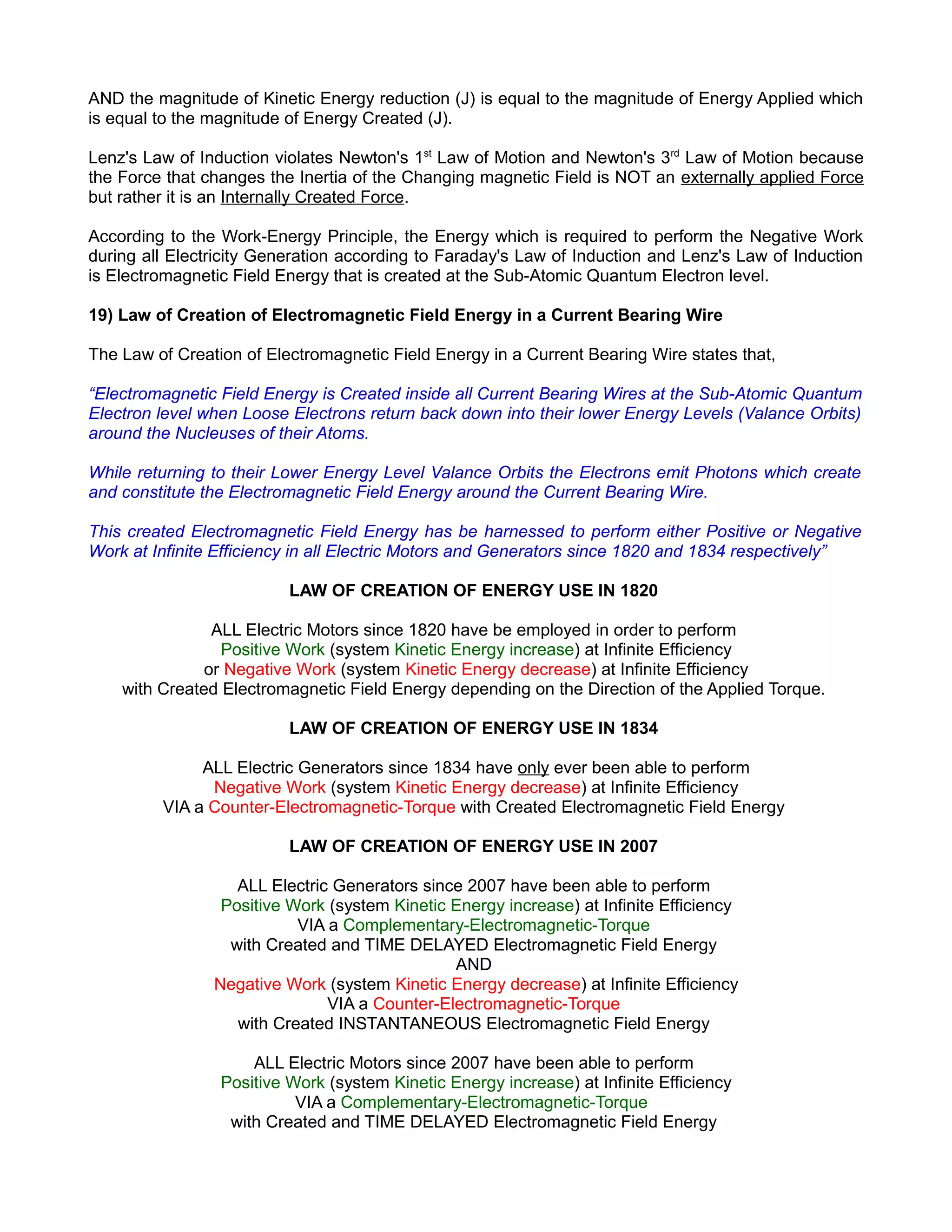 DRAFT 2 A Chronological History of the Discovery of the Law of Creation ...