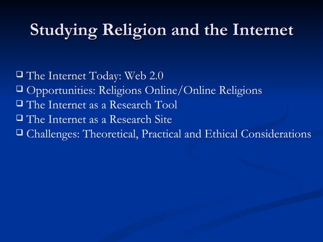 Studying Religion And The Internet | PPT