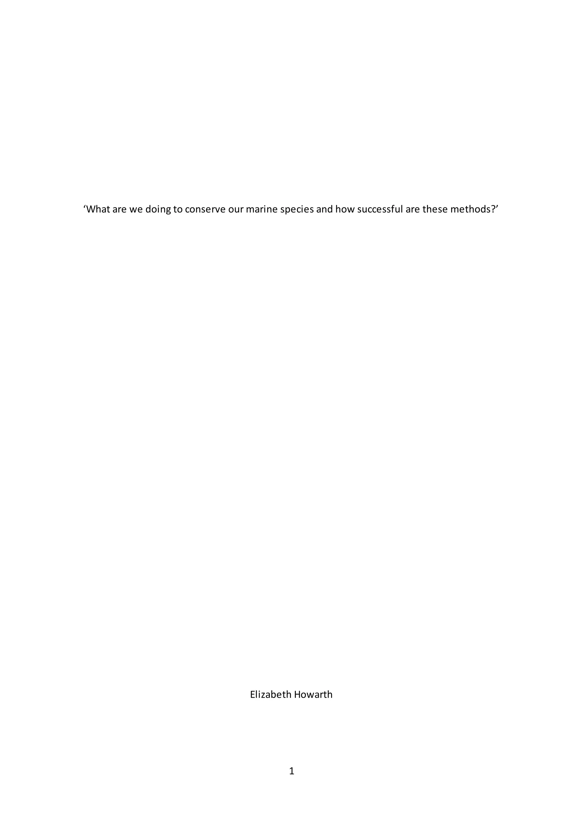 EPQ dissertation - marine conservation | DOCX