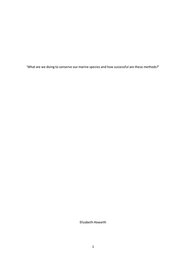 EPQ dissertation - marine conservation | DOCX