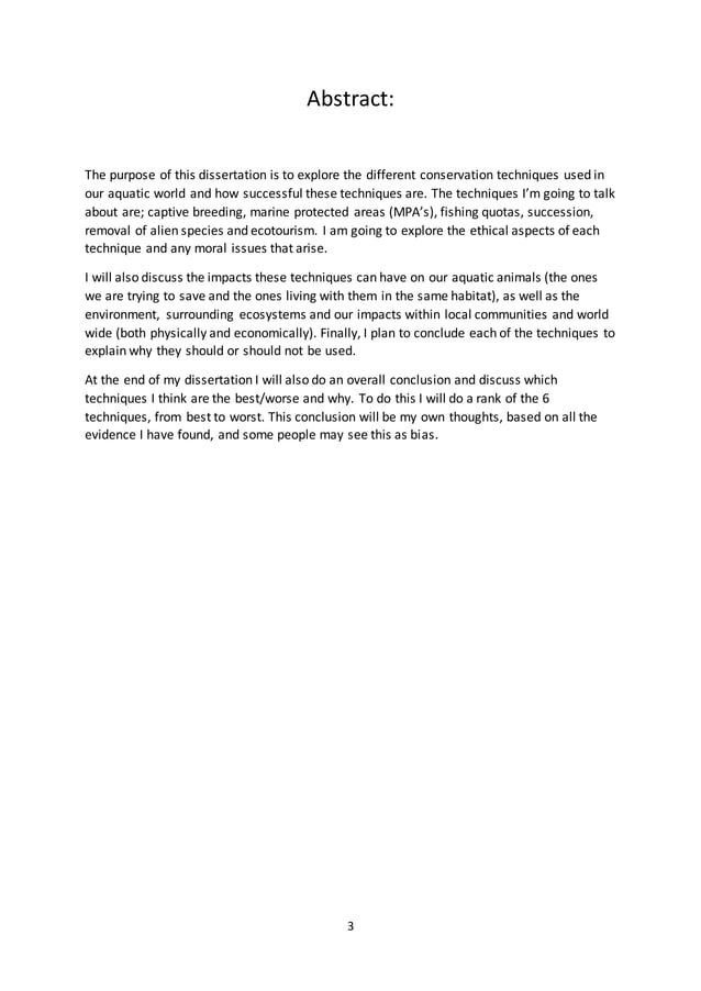 EPQ dissertation - marine conservation | DOCX