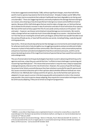 EPQ dissertation - marine conservation | DOCX