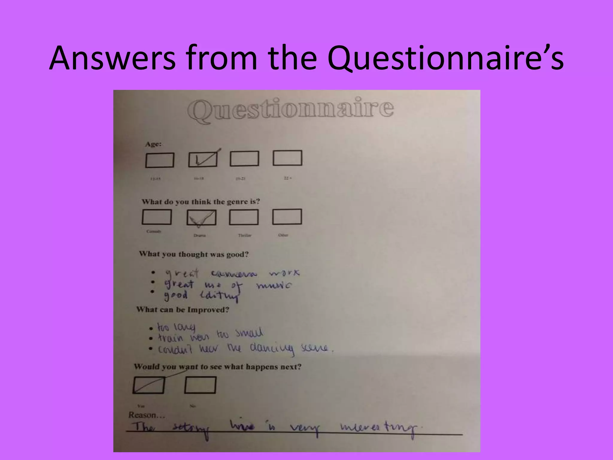 Draft 3 feedback using a questionnaire | PPTX