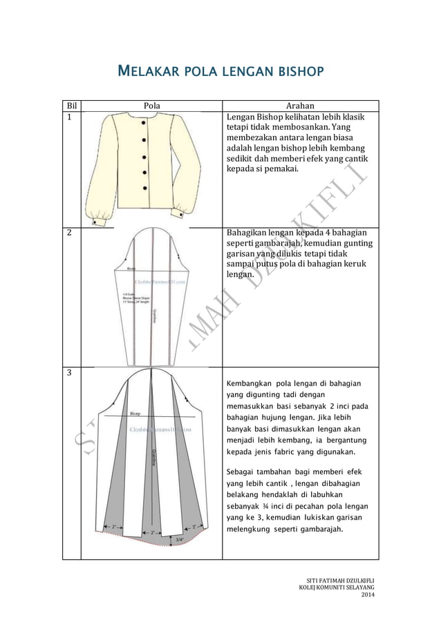 POLA LENGAN BISHOP | DOCX