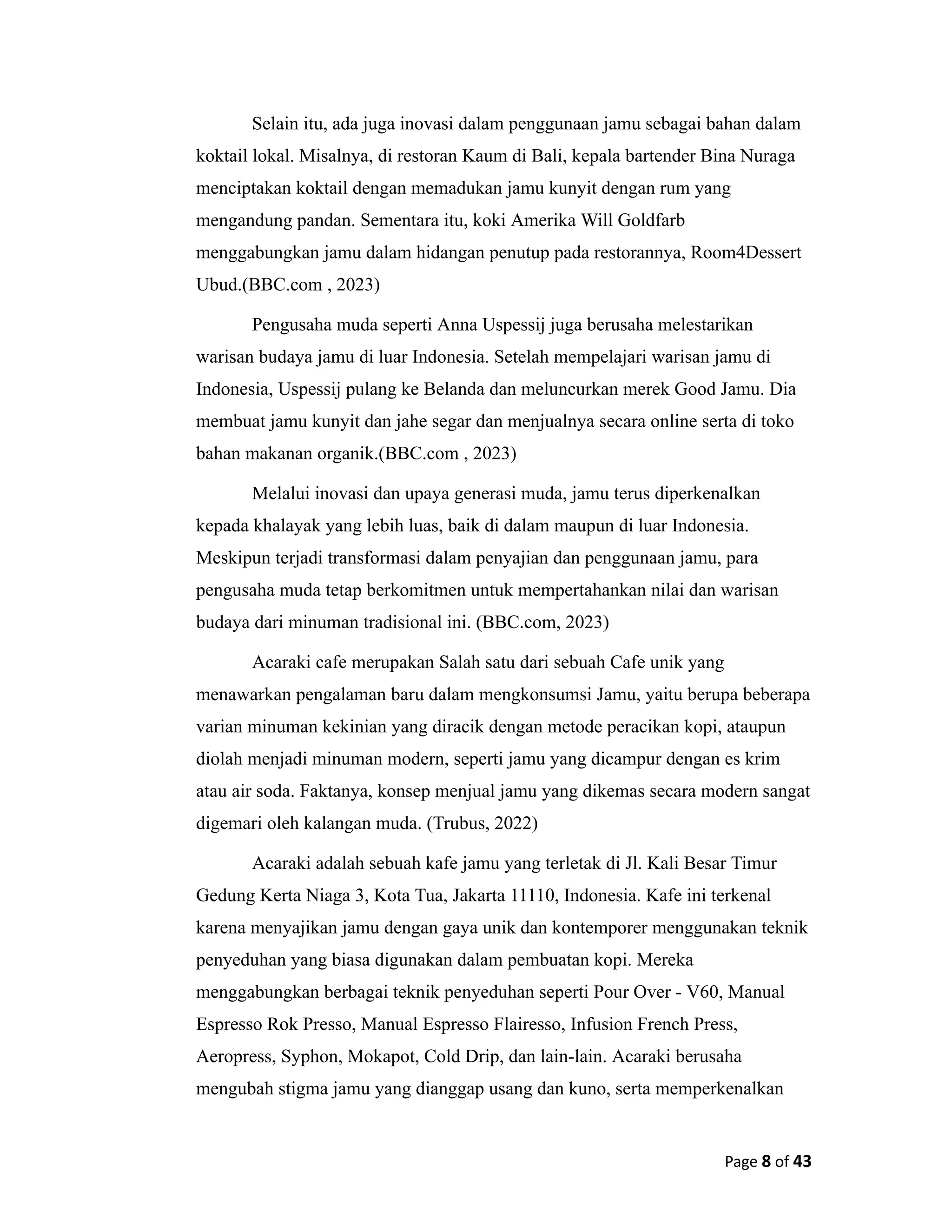 ACARAKI CAFE: A HIDDEN JAMU BAR IN JAKARTA HISTORICAL DISTRICT (KOTA ...