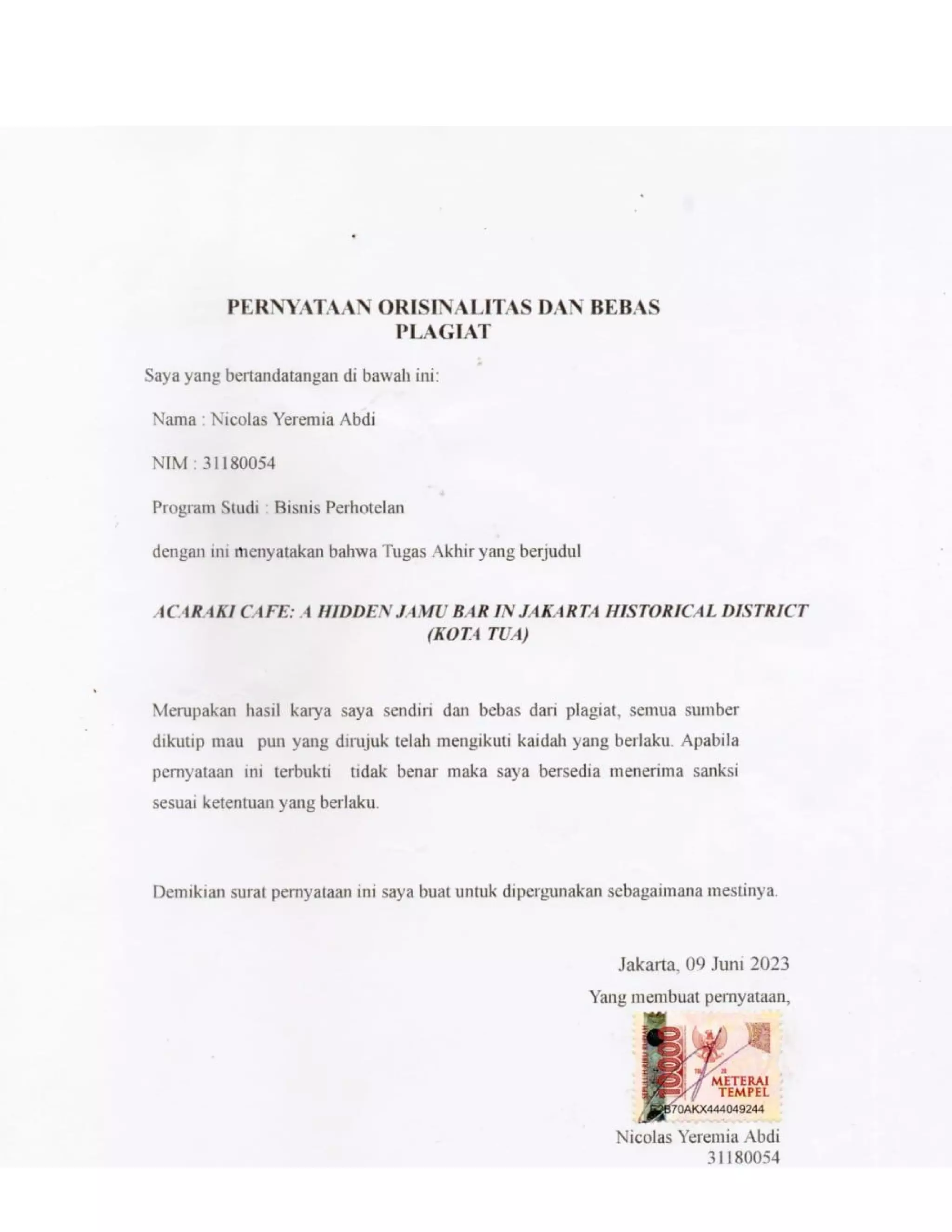 ACARAKI CAFE: A HIDDEN JAMU BAR IN JAKARTA HISTORICAL DISTRICT (KOTA ...