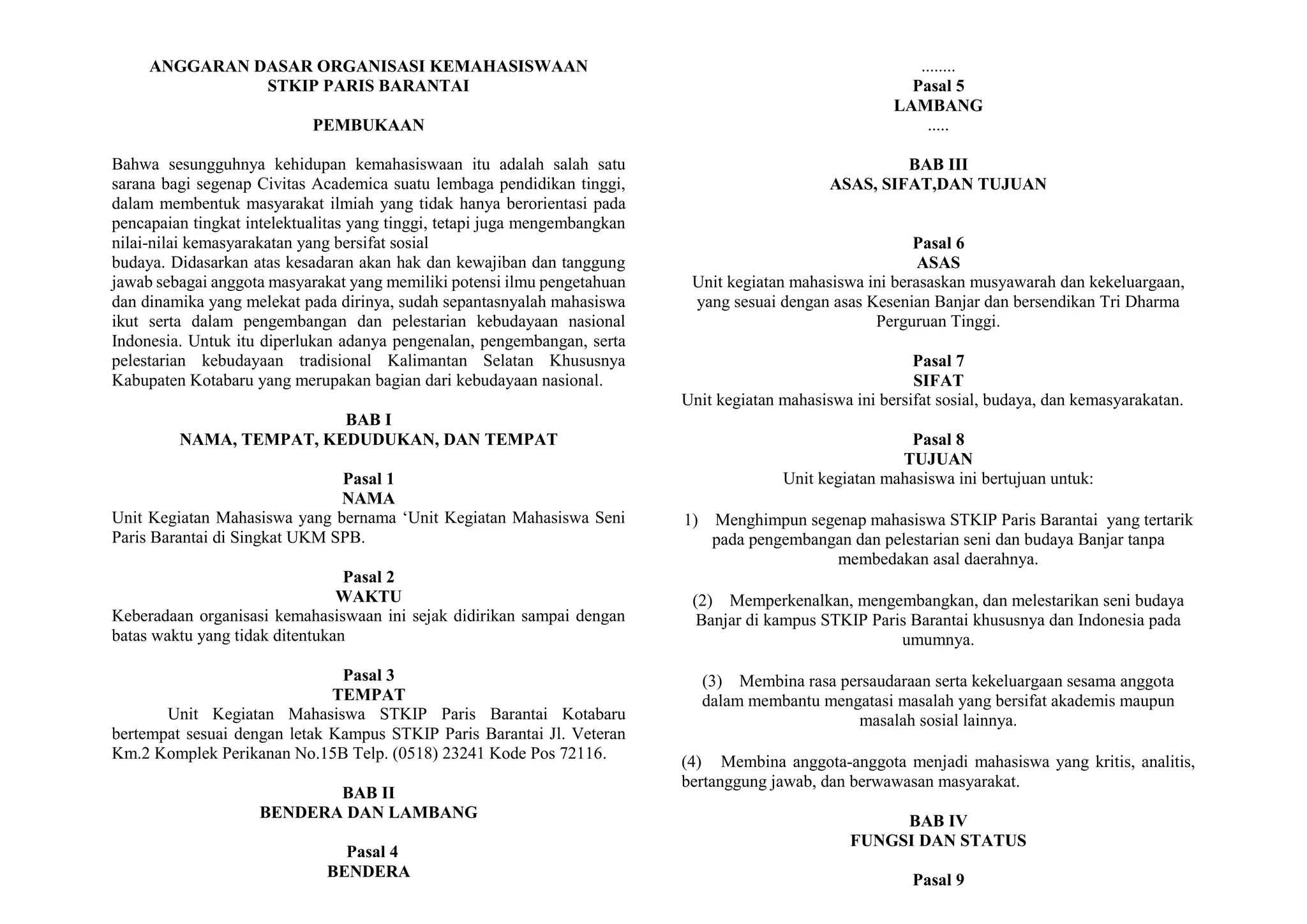 DRAFT AD ART UKM SENI PARIS BARANTAI.docx