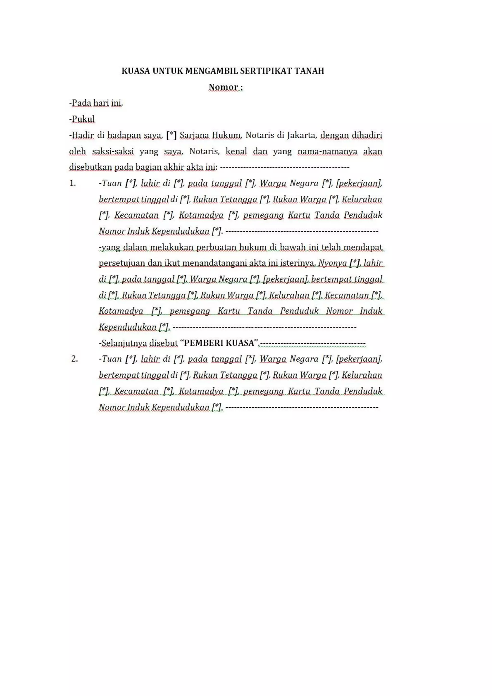 Draft akta notaris lengkap dengan surat surat perjanjian dan pernyataan ...