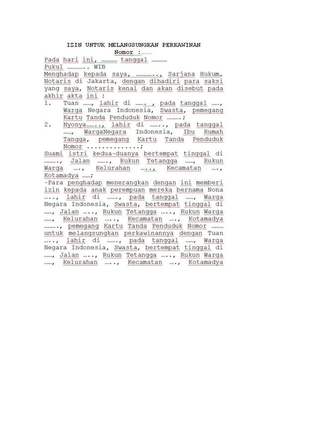 Draft akta notaris lengkap dengan surat surat perjanjian dan pernyataan ...