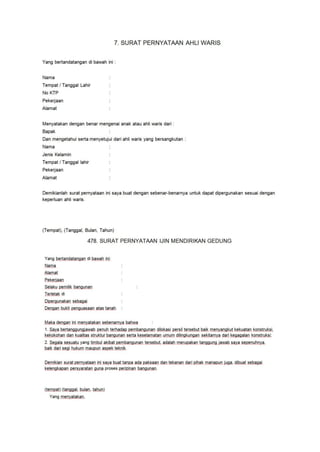 Draft akta notaris lengkap dengan surat surat perjanjian dan pernyataan ...