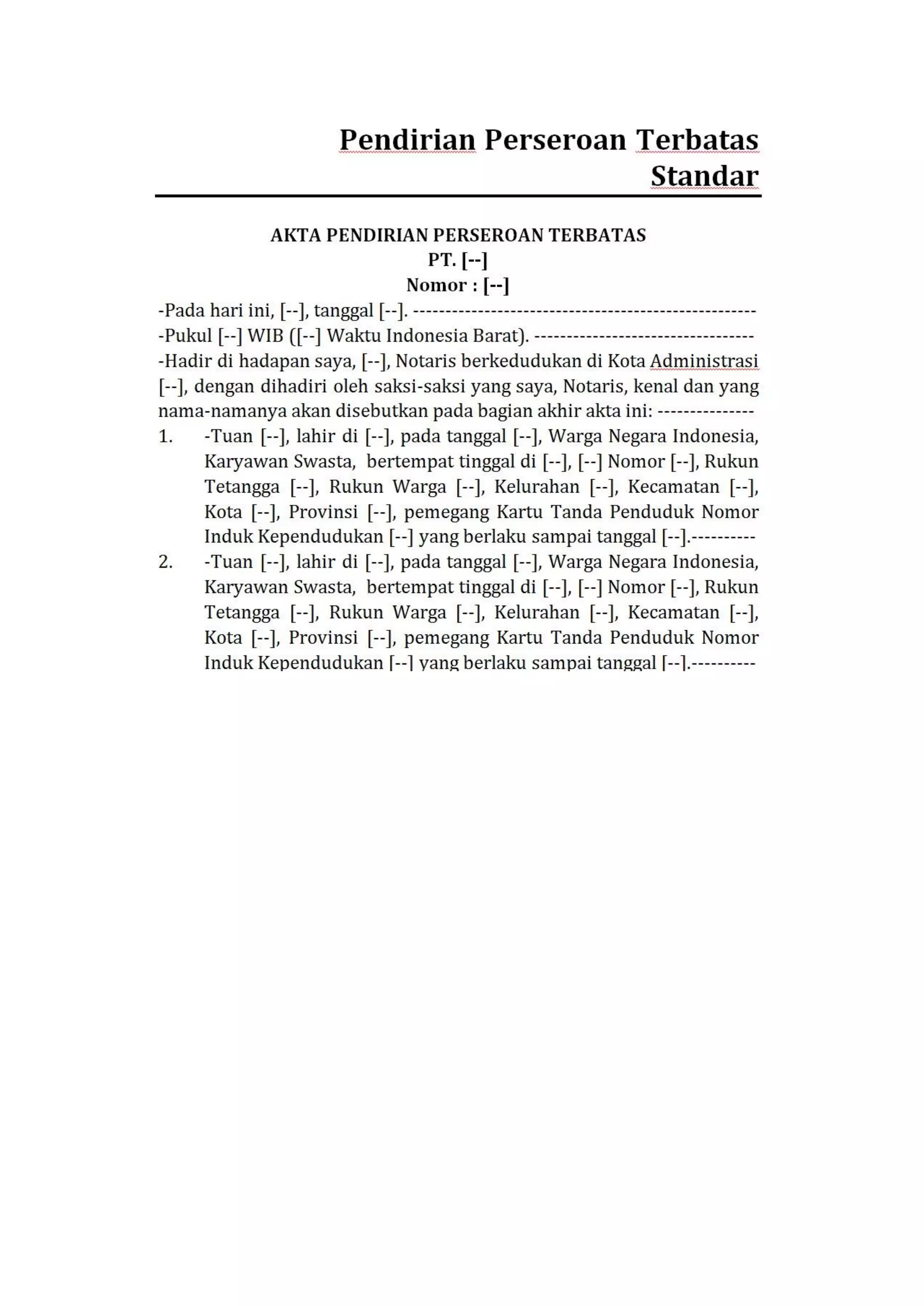 contoh akta notaris + surat surat perjanjian dan pernyataan | PDF
