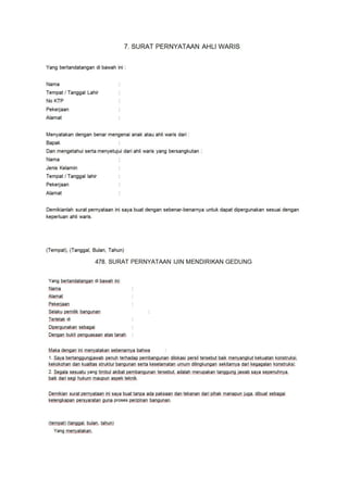 contoh akta notaris + surat surat perjanjian dan pernyataan | PDF