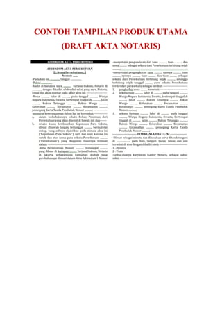 contoh akta notaris + surat surat perjanjian dan pernyataan | PDF
