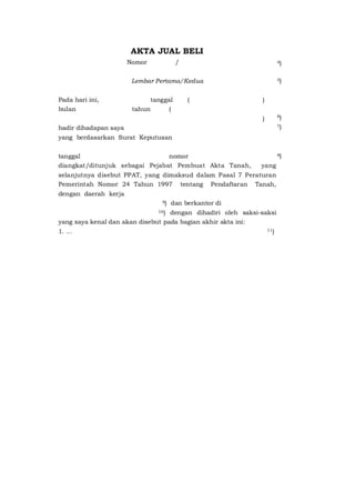 contoh akta notaris + surat surat perjanjian dan pernyataan | PDF