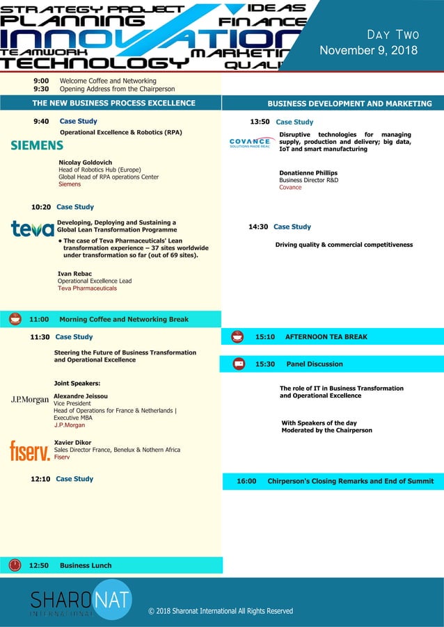 Annual business transformation and operational excellence summit | PDF