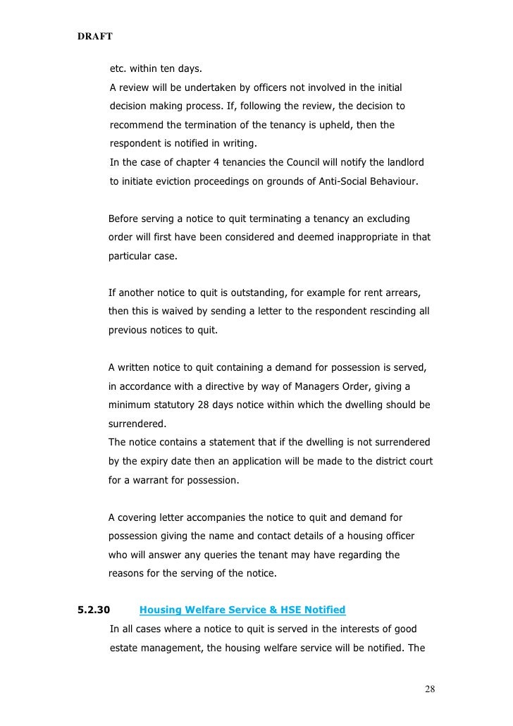 Draft anti social behaviour policy