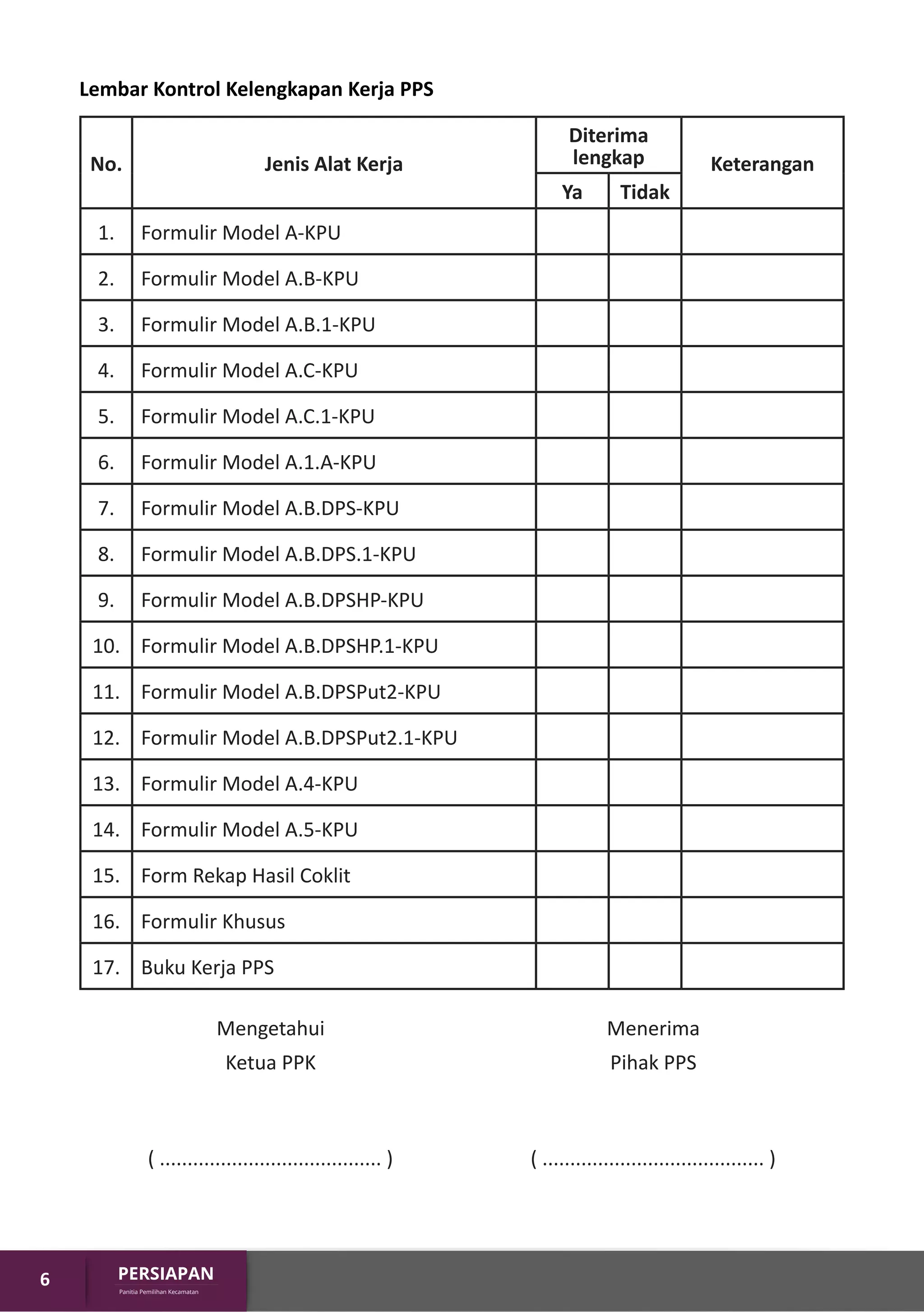Draft buku kerja-ppk_pemilu_rev5 | PDF