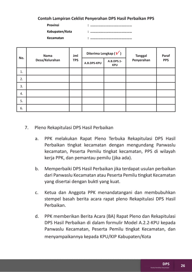 Draft buku kerja-ppk_pemilu_rev5 | PDF