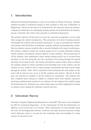 Capstone Report - Industrial Attachment Program (IAP) Evaluation Portal ...