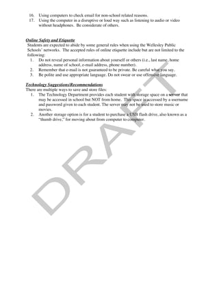 Draft Computer Acceptable Use Policy | PDF