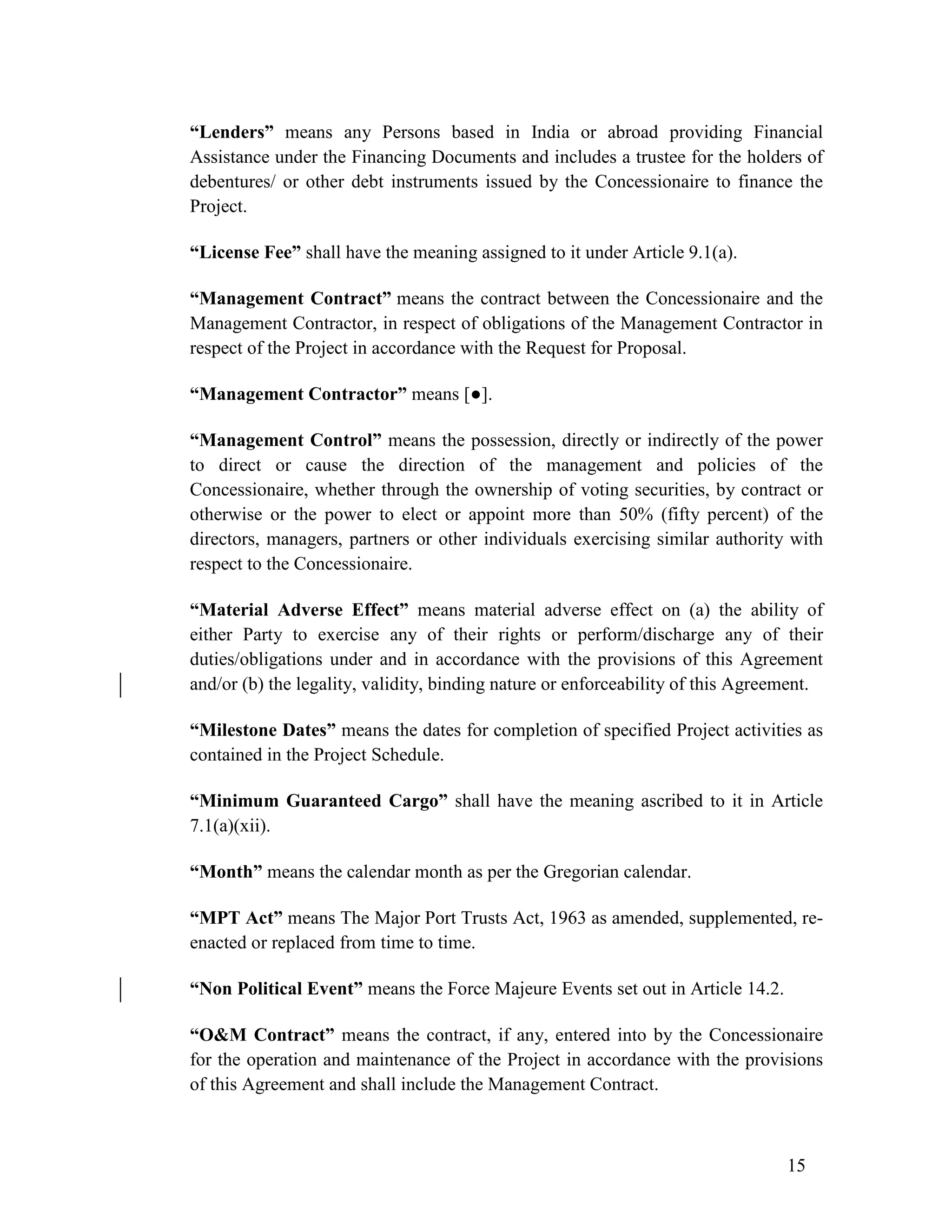 Draft concession agreement | PDF