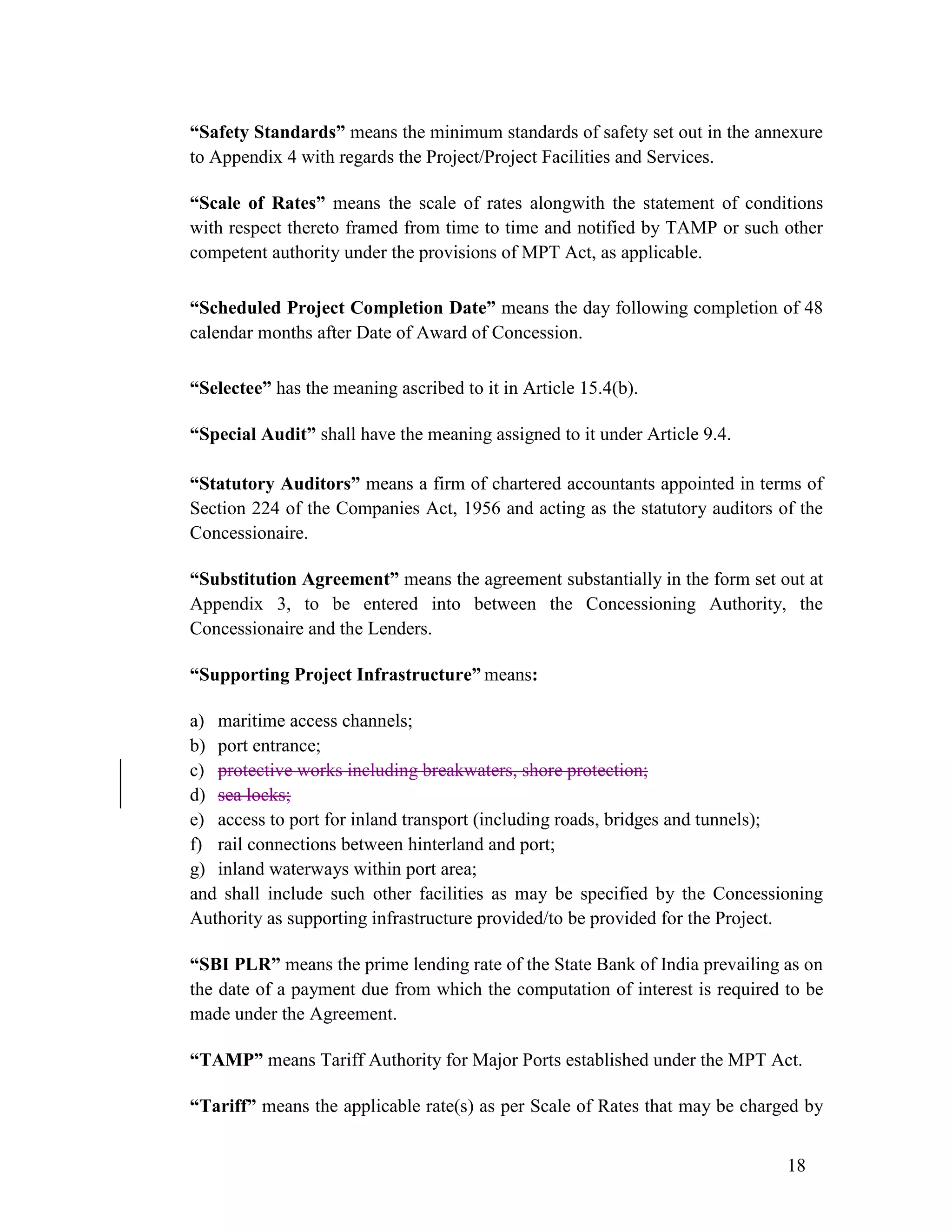 Draft concession agreement | PDF