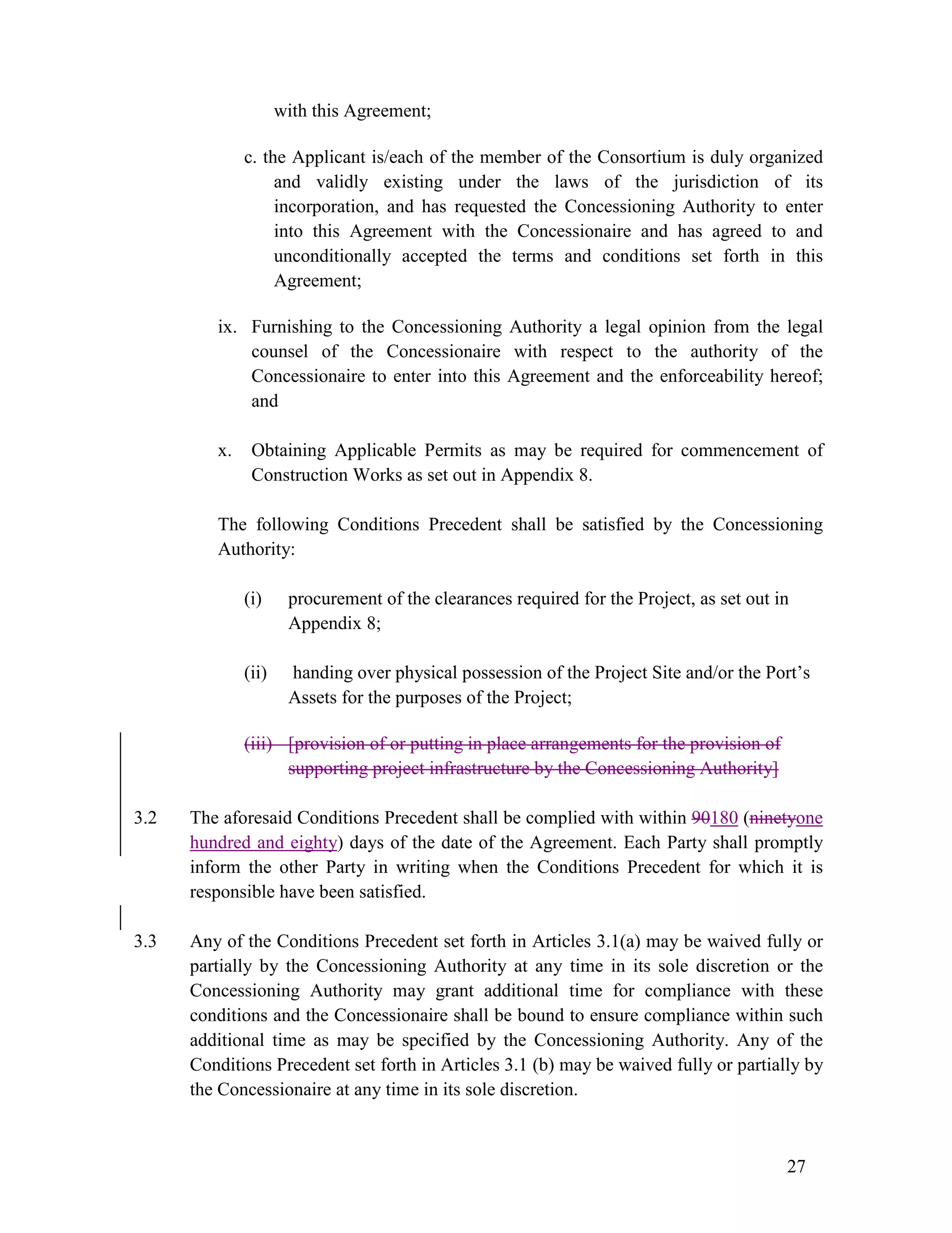 Draft concession agreement | PDF