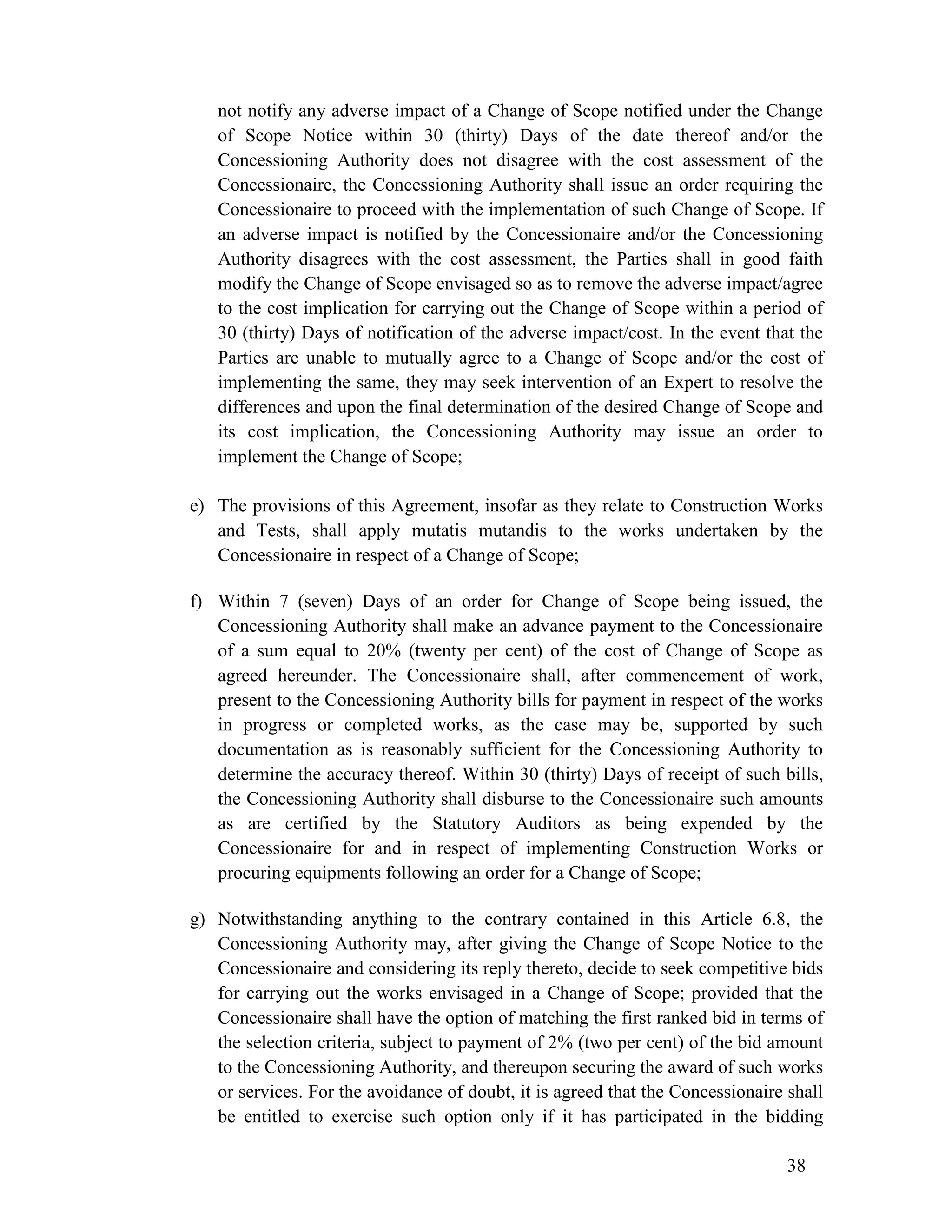 Draft concession agreement | PDF