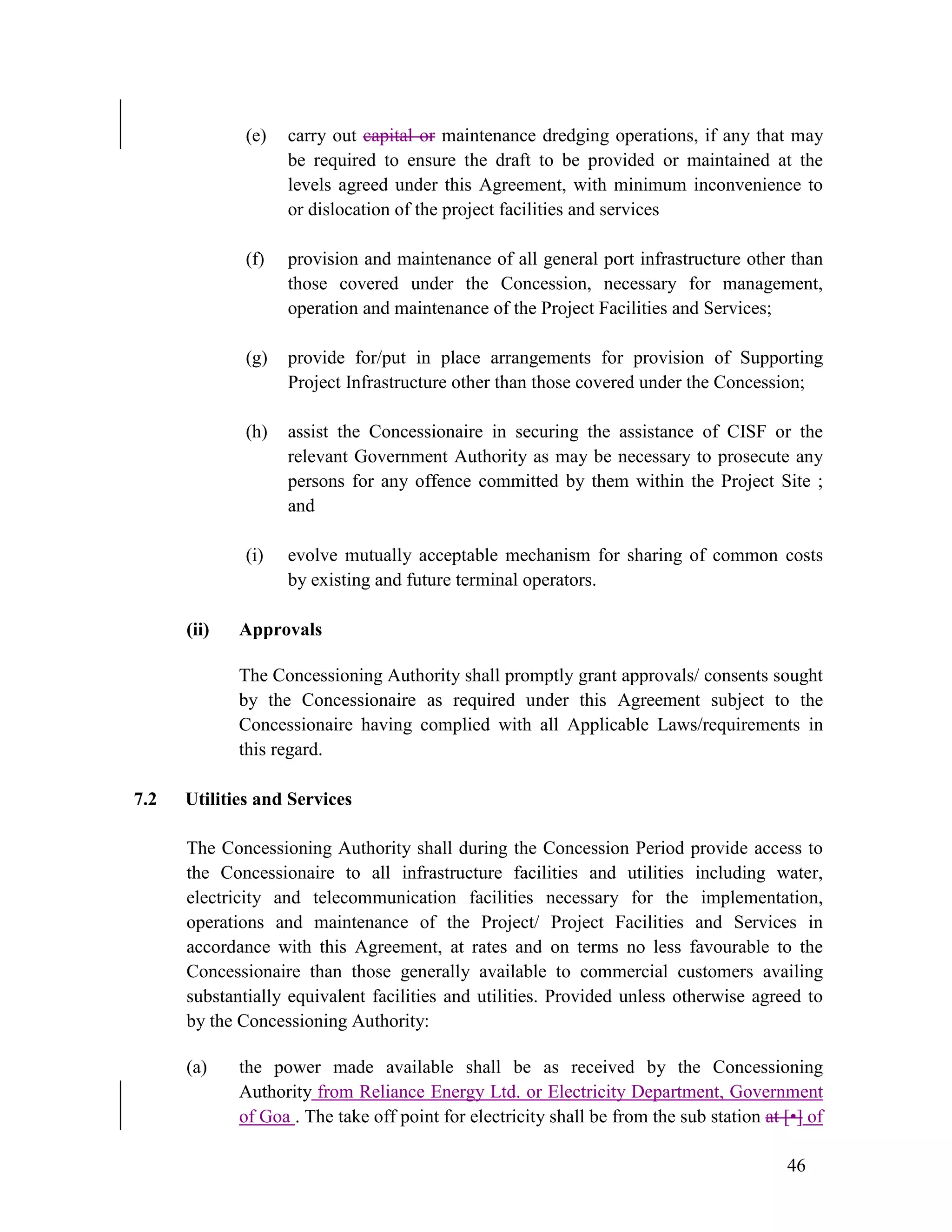 Draft concession agreement | PDF