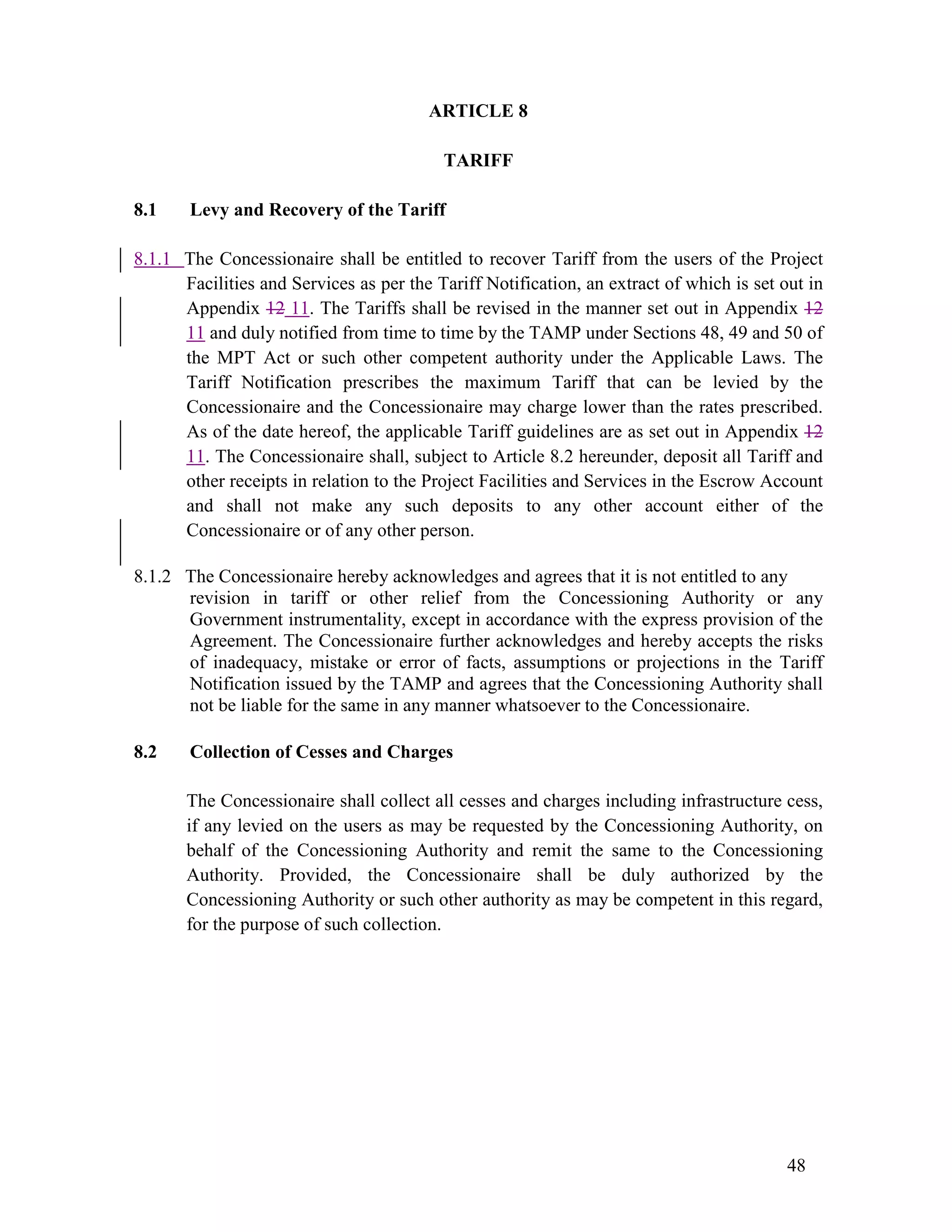 Draft concession agreement | PDF