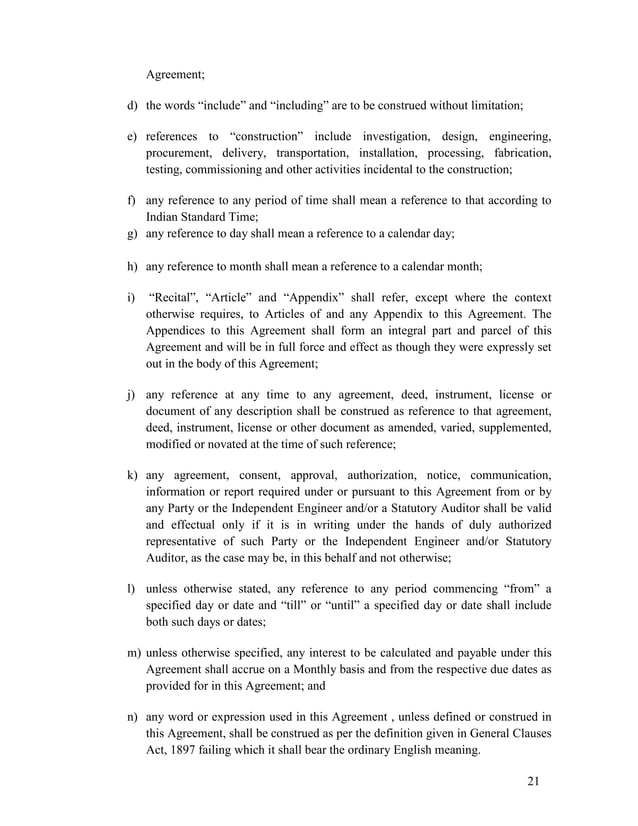 Draft concession agreement | PDF