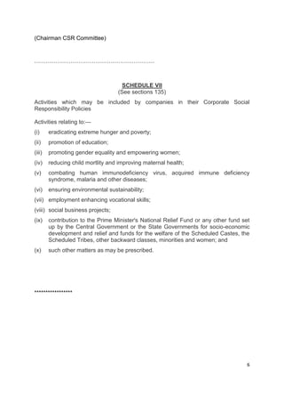 Draft csr rules 2013 | PDF