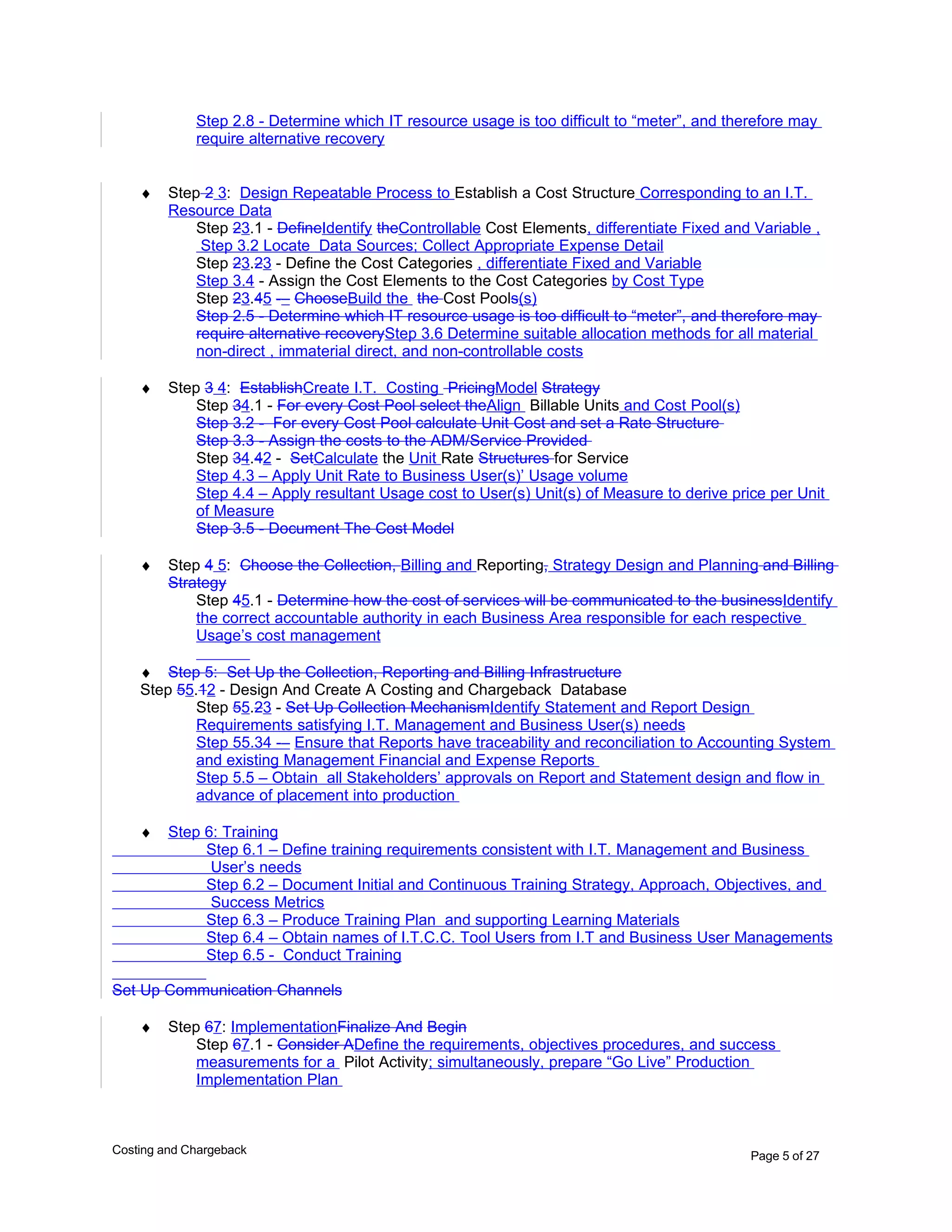 Draft Deliverable : IT Cost Recovery Process Implementation Playbook | DOC