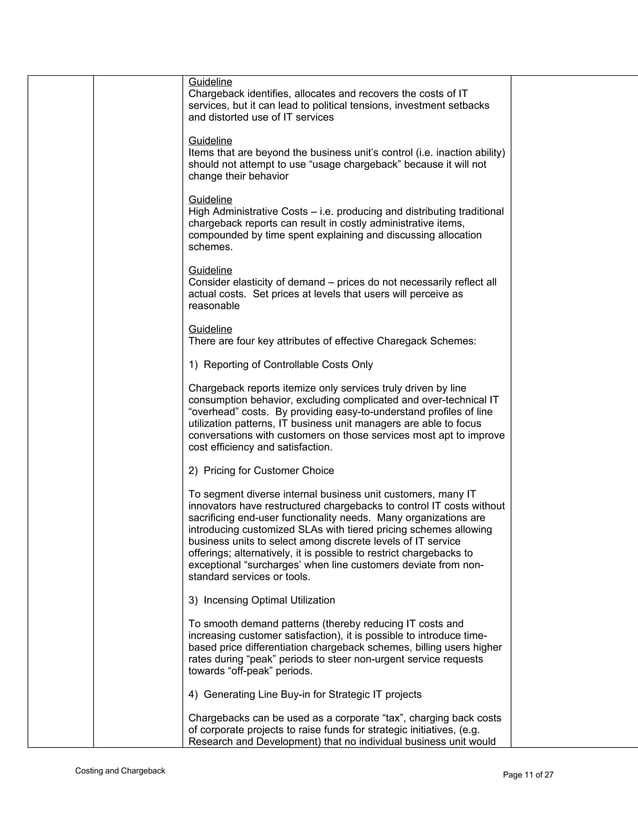 Draft Deliverable : IT Cost Recovery Process Implementation Playbook | DOC