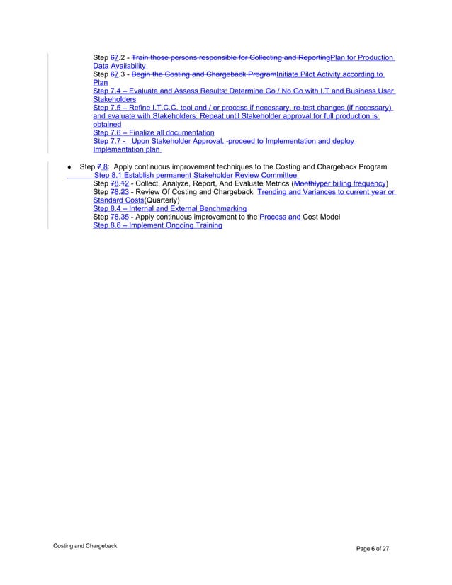Draft Deliverable : IT Cost Recovery Process Implementation Playbook | DOC