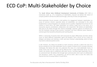 Draft ECD CoP "Principles of Engagement" document- 29 May 2014 | PPTX
