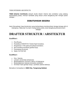 Drafter struktur arsitektur | DOCX