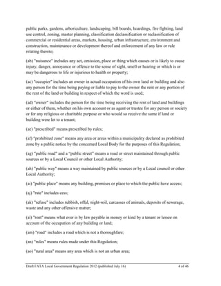 Draft #1 FATA Local Government Regulation (July 2012, FATA Secretariat ...