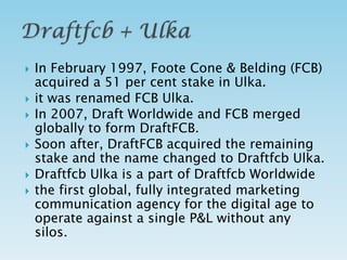 Draftfbc ulka Ad Agency | PPTX | Advertising Industry | Industries