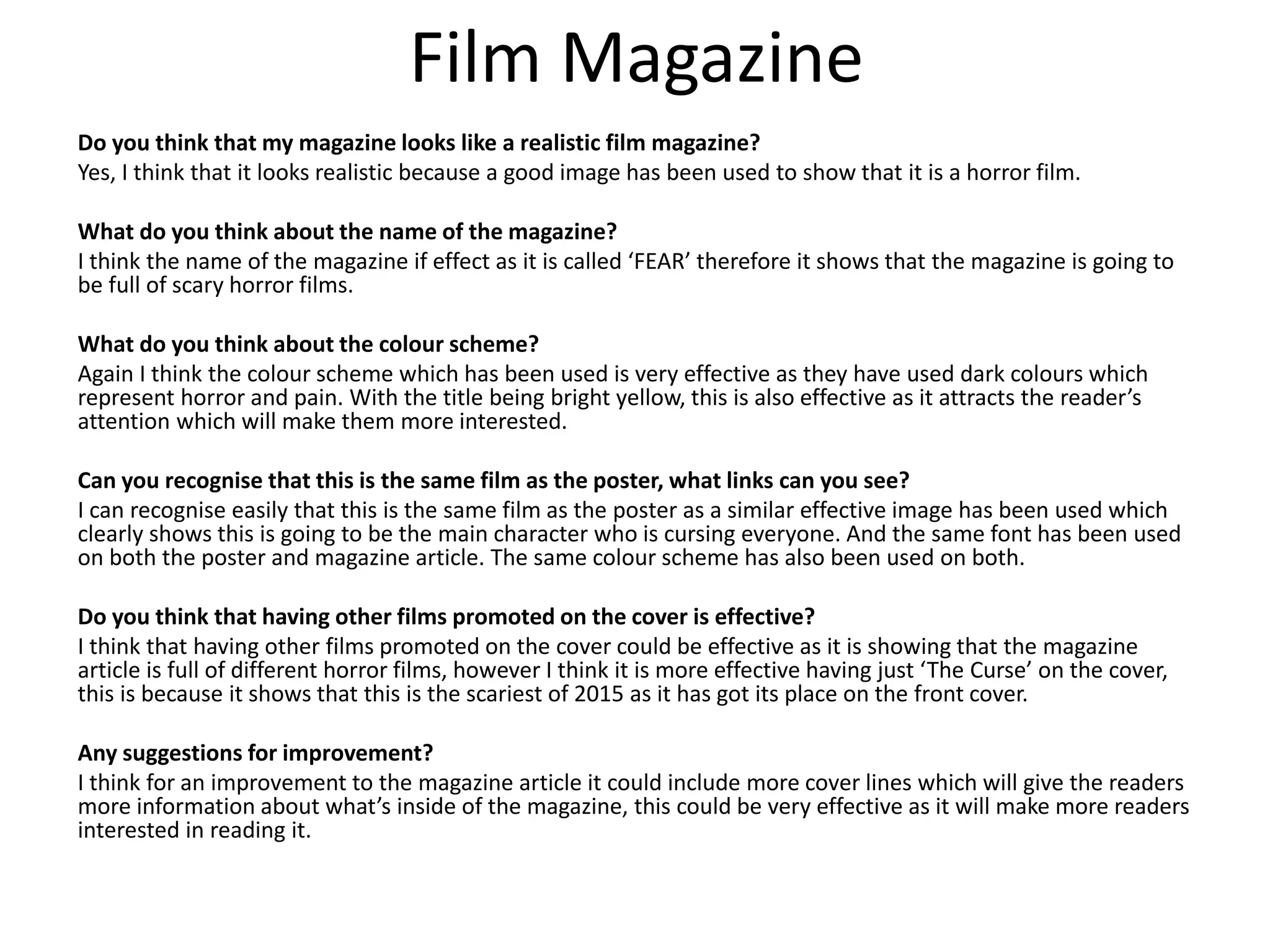 Draft Feedback Questionnaire | PPT