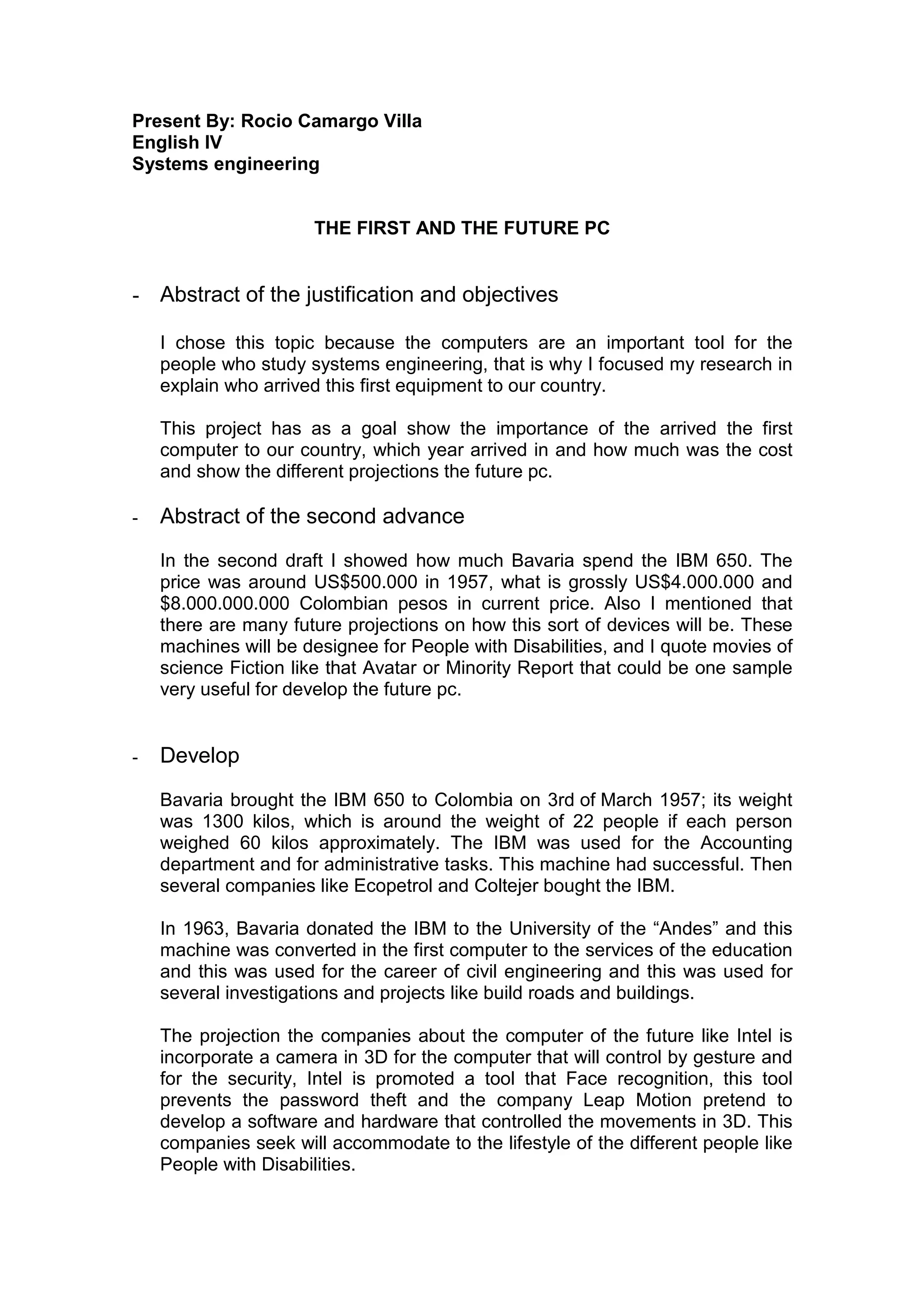 Draft final presentation | PDF | Computing | Technology & Computing