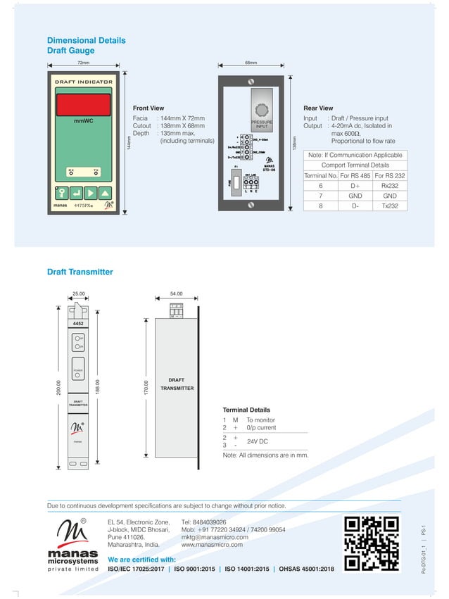 Draft Guage Indicator for boiler draft measurement | PDF | Radio ...
