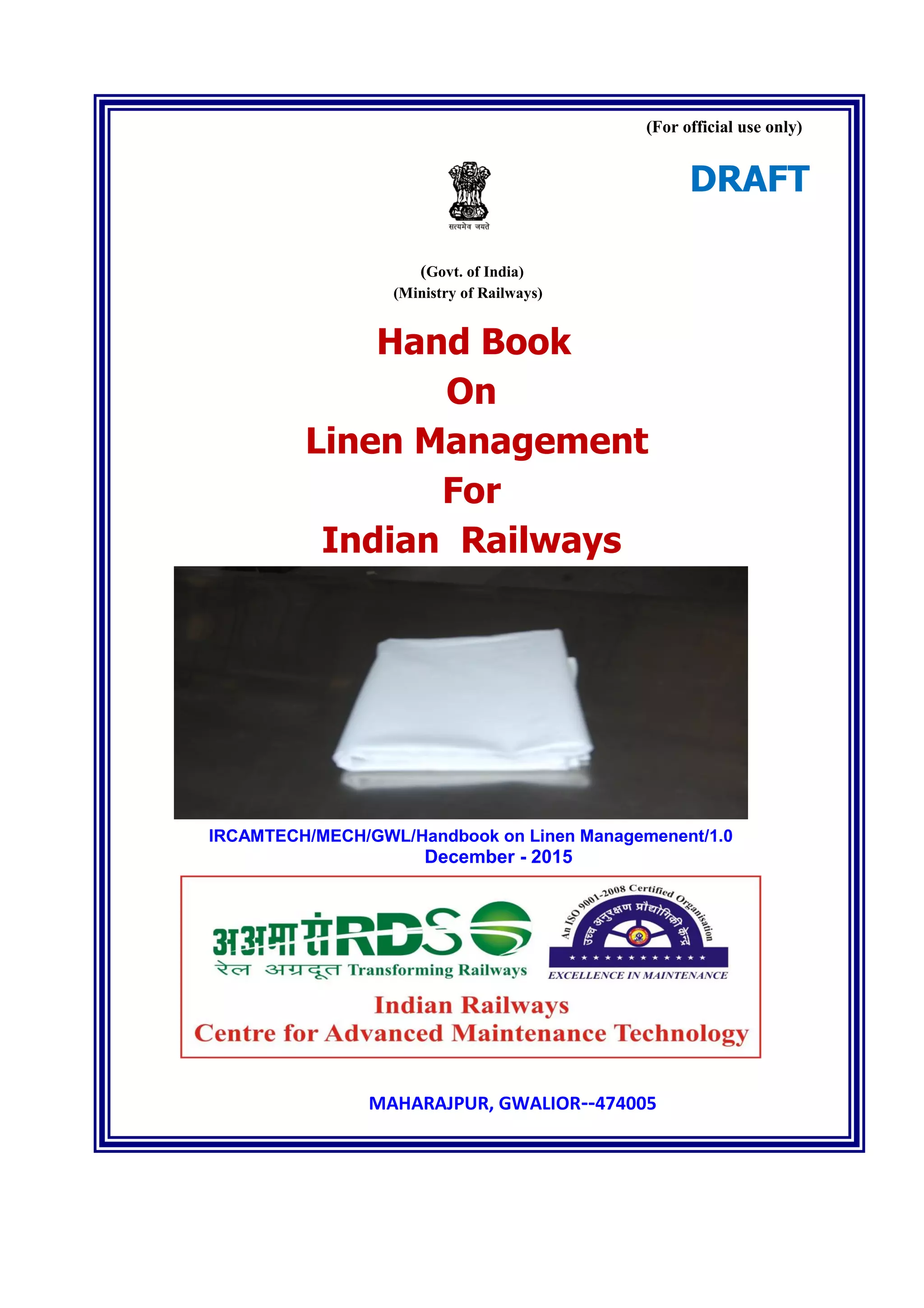 Draft handbook on linen management | PDF
