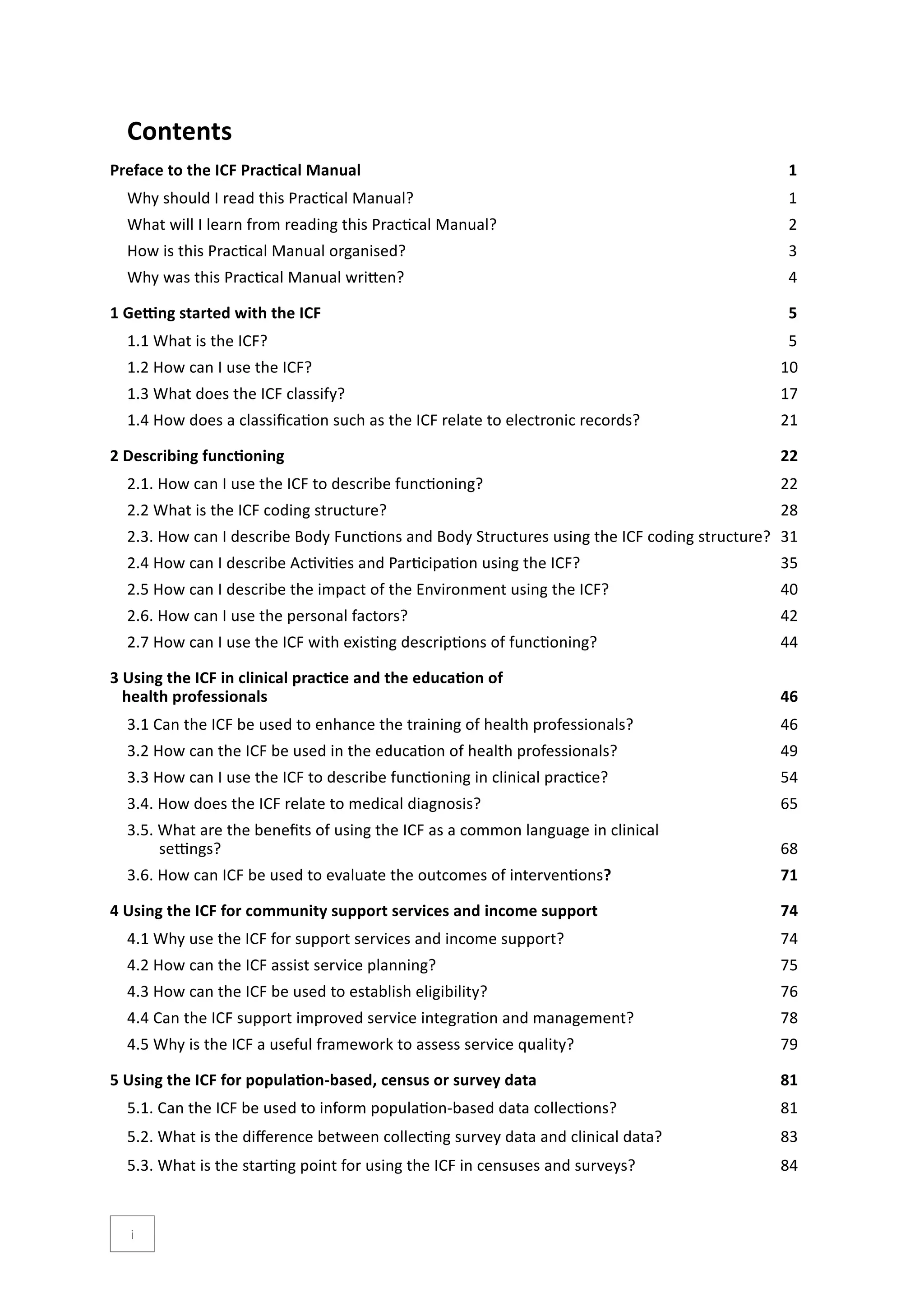 International Classification Of Functioning Disability And Health Icf Pdf